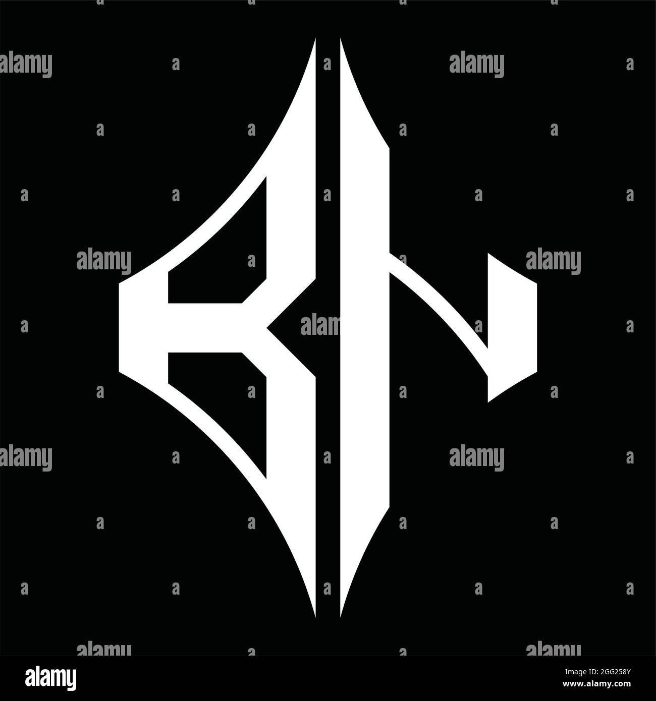 BN Logo monogram with horn shape design template Stock Vector Image ...