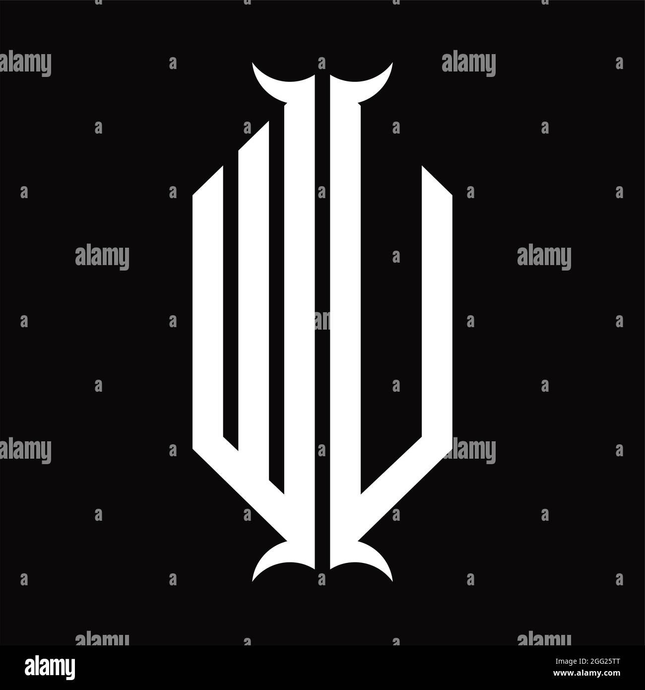 WU Logo monogram with horn shape design template Stock Vector Image ...