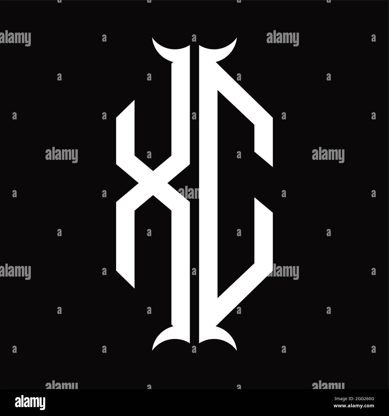 XC Logo monogram with horn shape design template Stock Vector Image ...