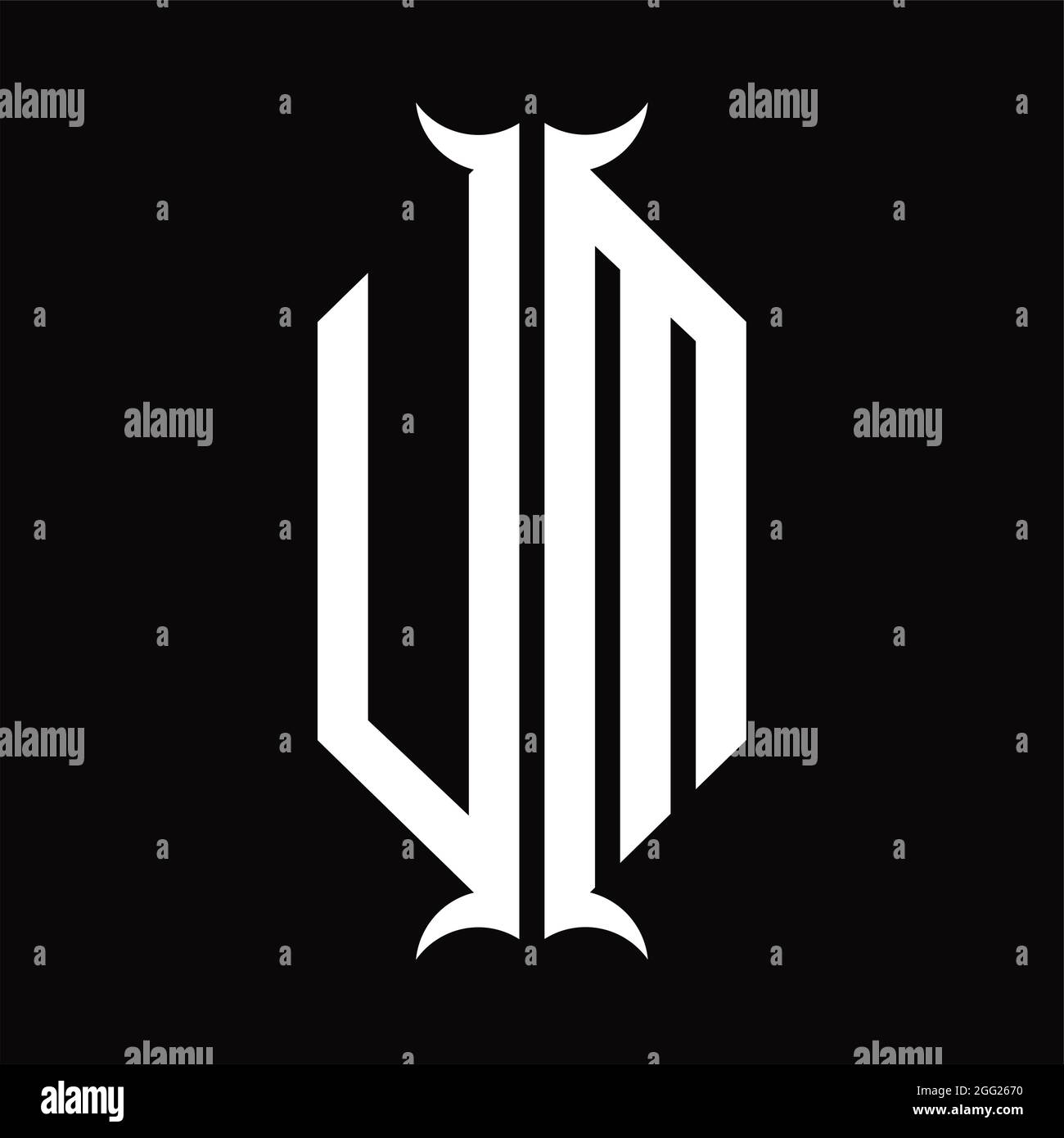 UM Logo monogram with horn shape design template Stock Vector Image ...