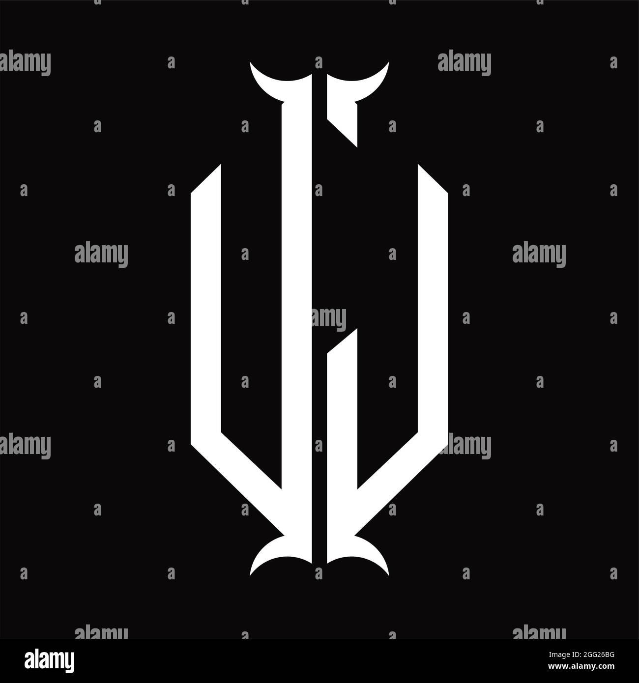 UJ Logo monogram with horn shape design template Stock Vector Image ...