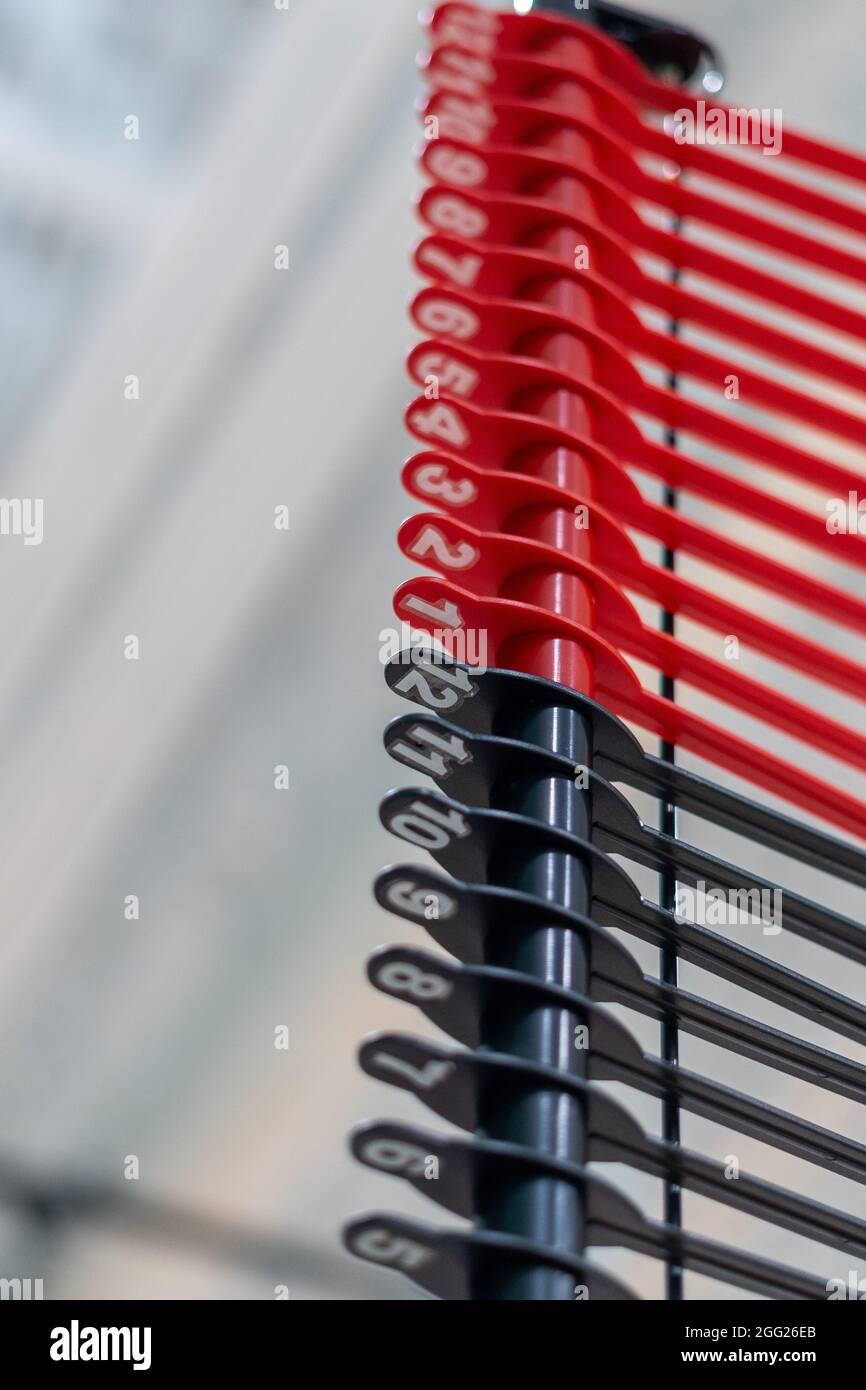 Selective of a black and red sport tandem vertical challenger Stock ...