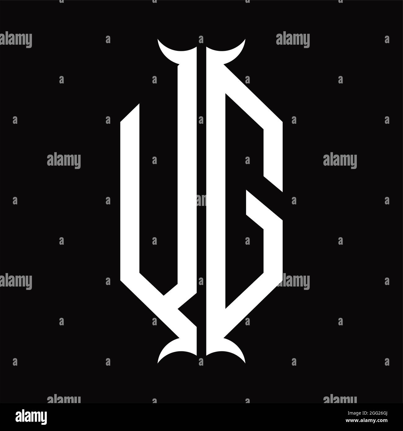 VG Logo monogram with horn shape isolated black and white design ...