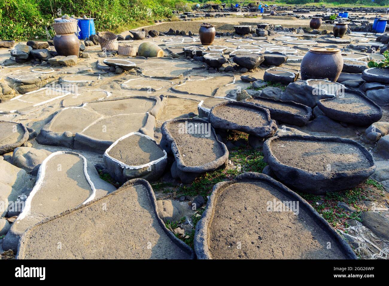 salt pan. With a history of more than a thousand years, Hainan, China ...