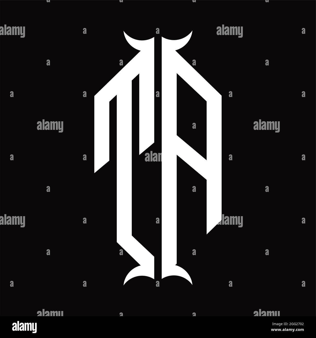 TA Logo monogram with horn shape isolated black and white design ...
