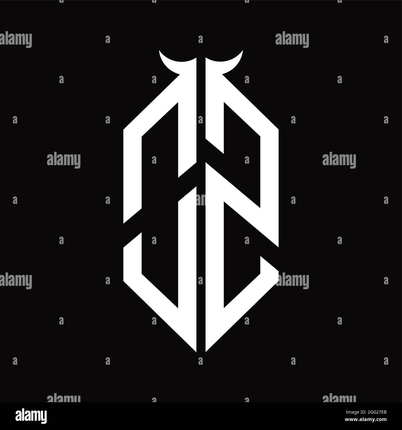 OS Logo monogram with horn shape isolated black and white design ...