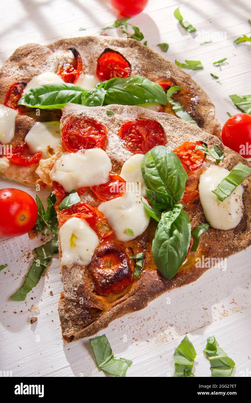 Margherita pizza with whole wheat flour for glucose Stock Photo - Alamy