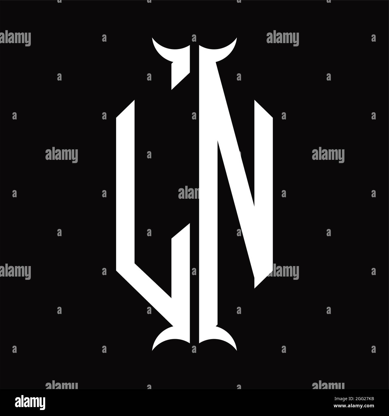 LN Logo monogram with horn shape design template Stock Vector Image ...