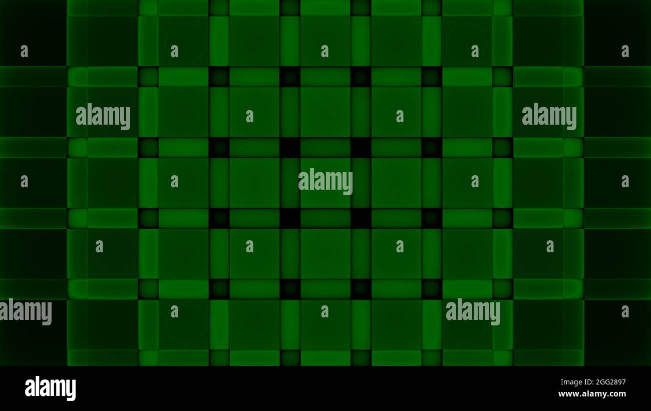 Abstract background 4k green light dark black cubes and lines Stock ...