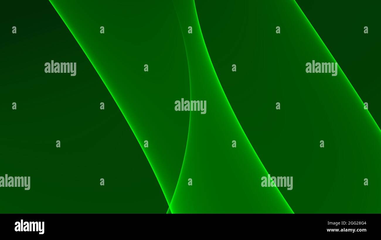 Abstract background 4k green light dark black waves and lines Stock ...