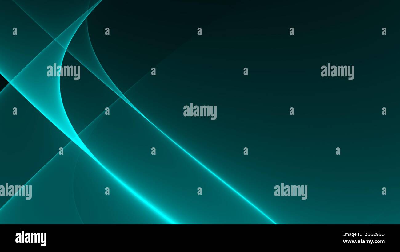 Abstract background 4k green turquoise light dark black waves and lines ...