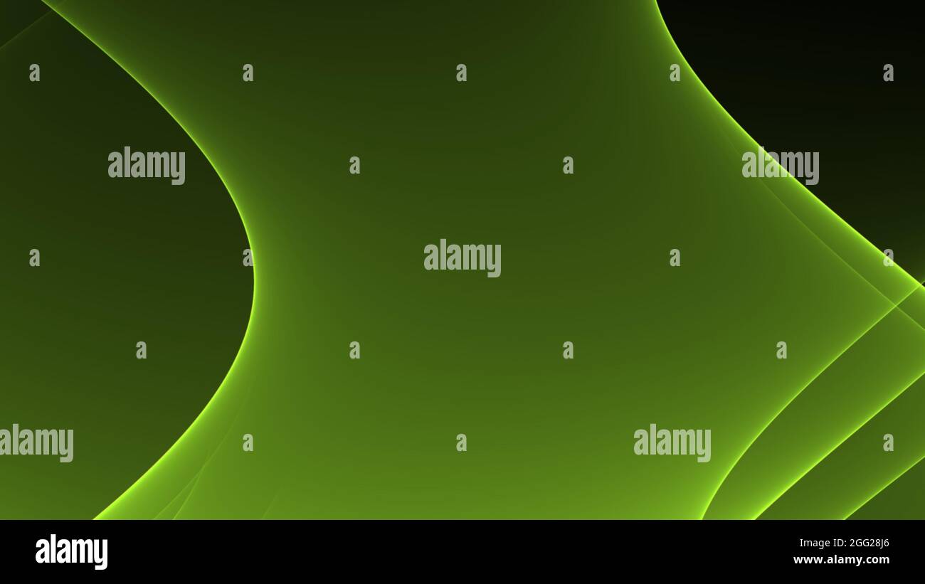 Abstract background 4k green light dark black waves and lines Stock ...