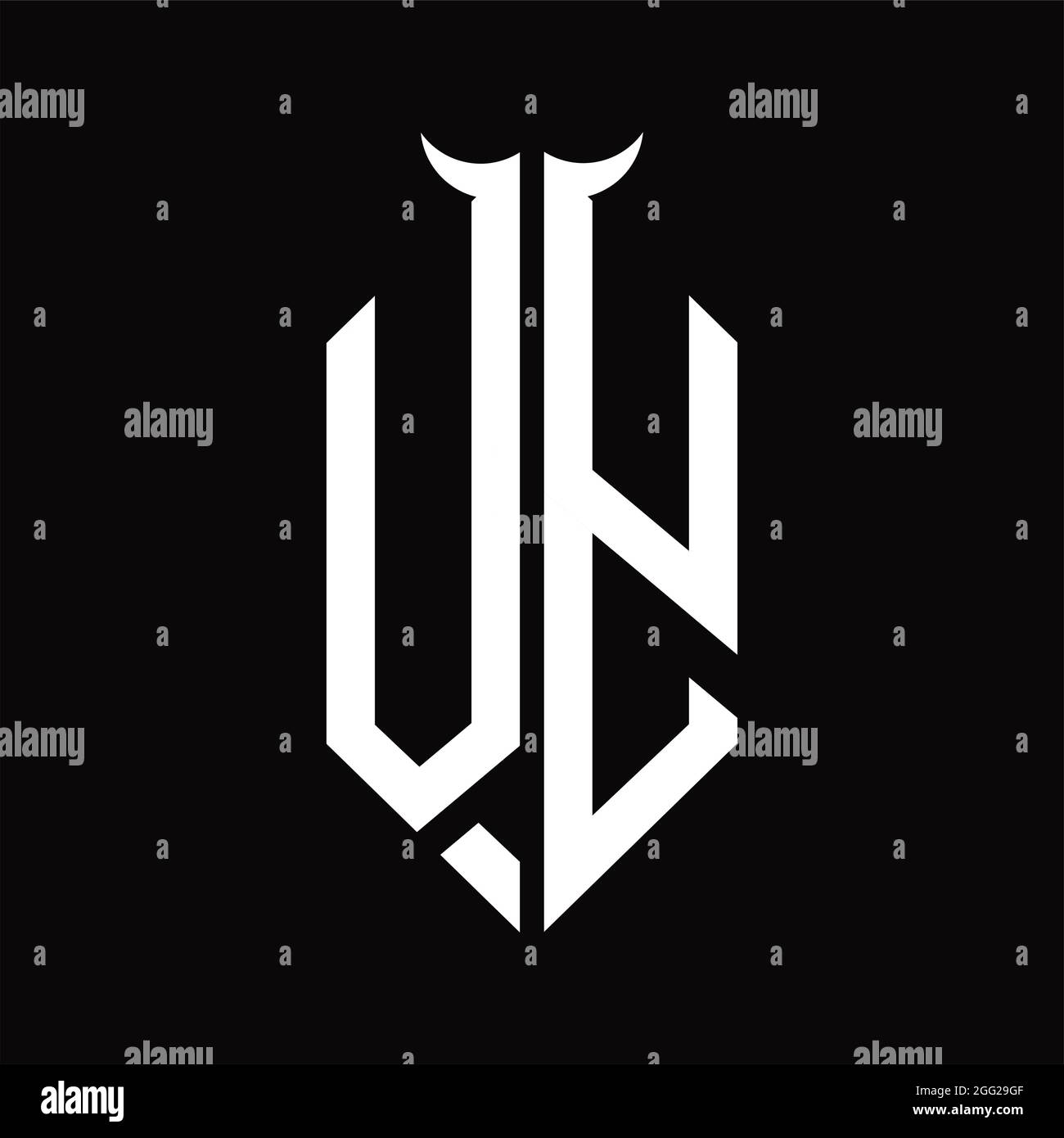 VY Logo monogram with horn shape isolated black and white design ...