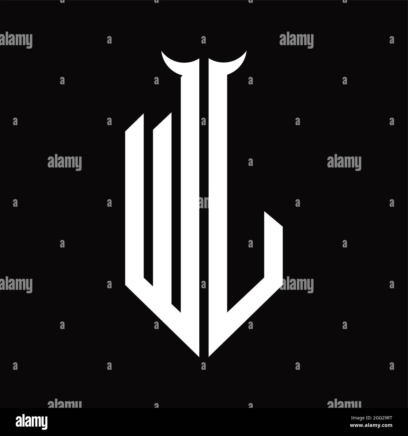 WJ Logo monogram with shield shape isolated black background design template Stock Vector Image ...