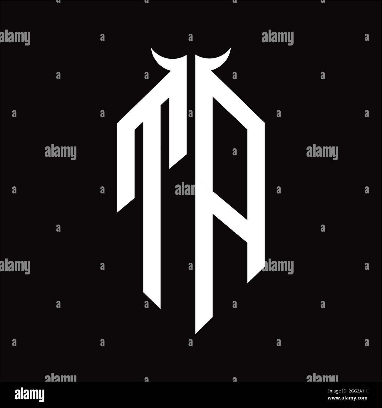 TA Logo monogram with shield shape isolated black background design ...