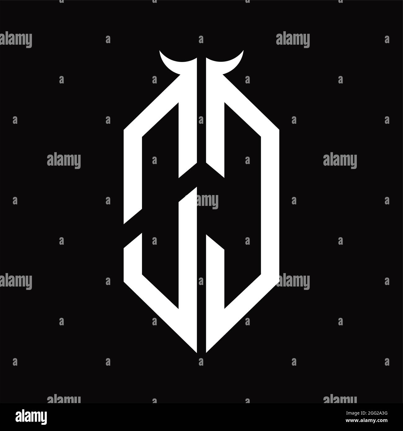 OC Logo monogram with shield shape isolated black background design ...