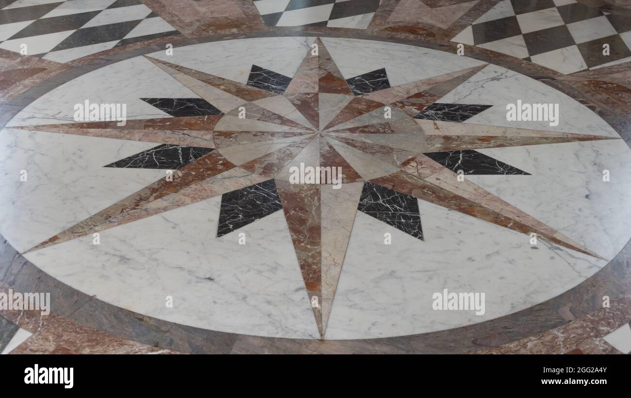 Sogel, Germany - August 25, 2021: Start shaped marble floor in main ...