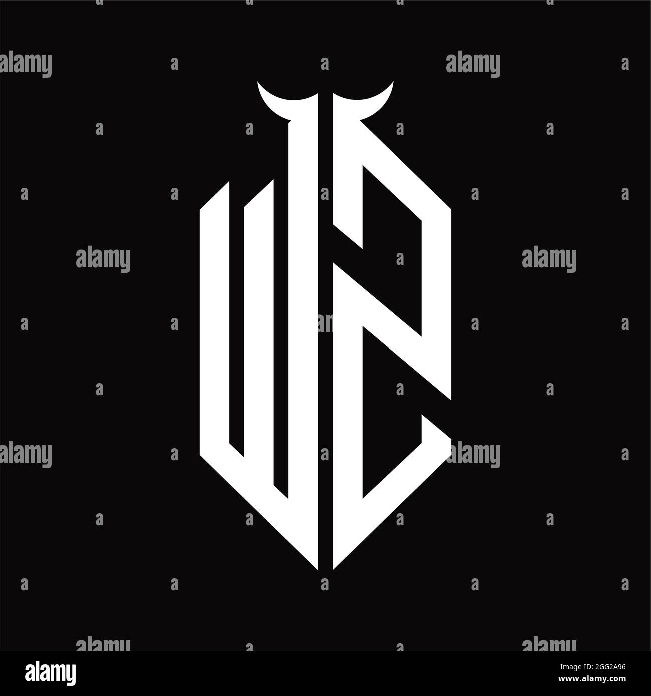 WS Logo monogram with shield shape isolated black background design ...