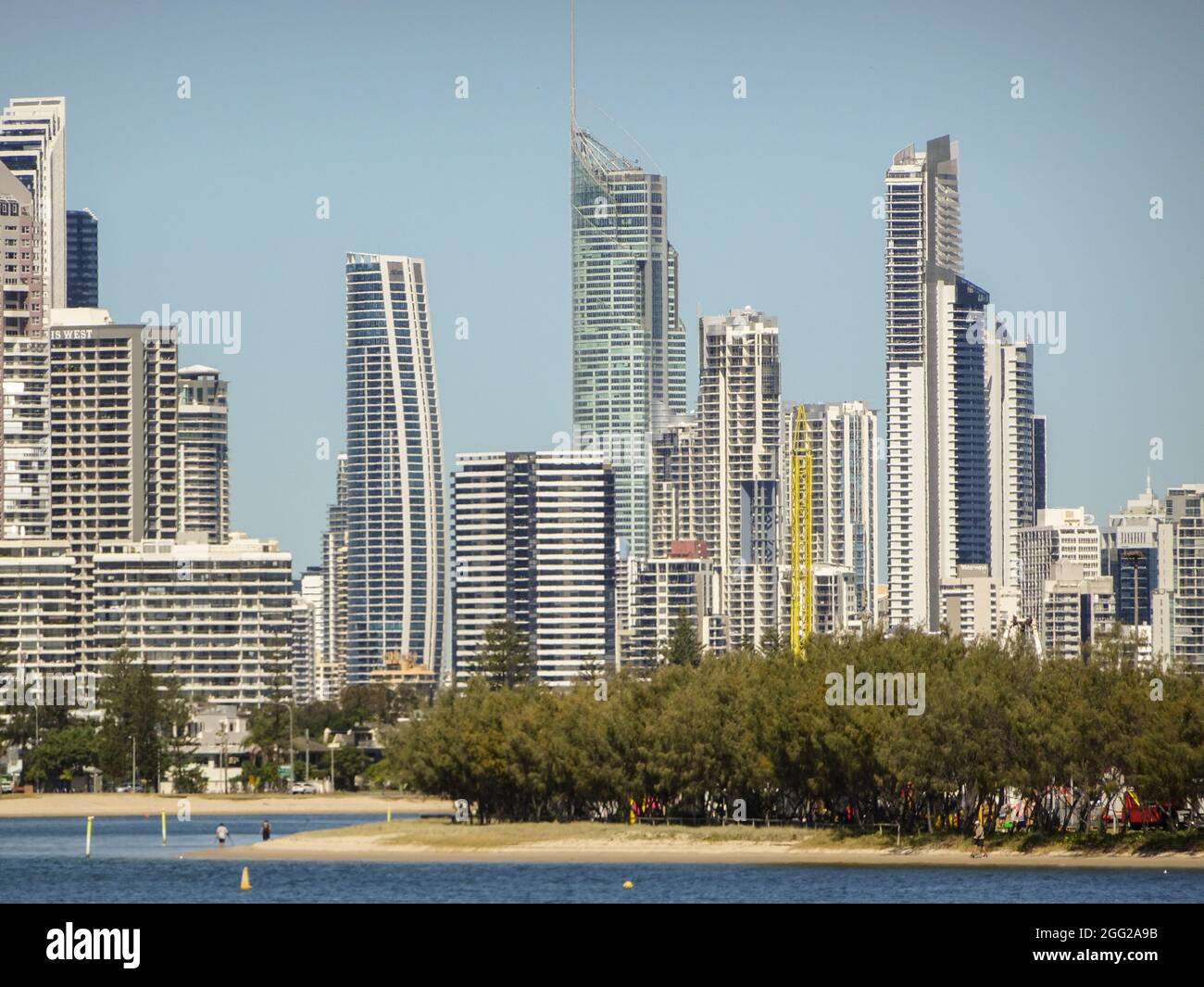 View of high-rise buildings of central Surfers Paradise on the Gold ...