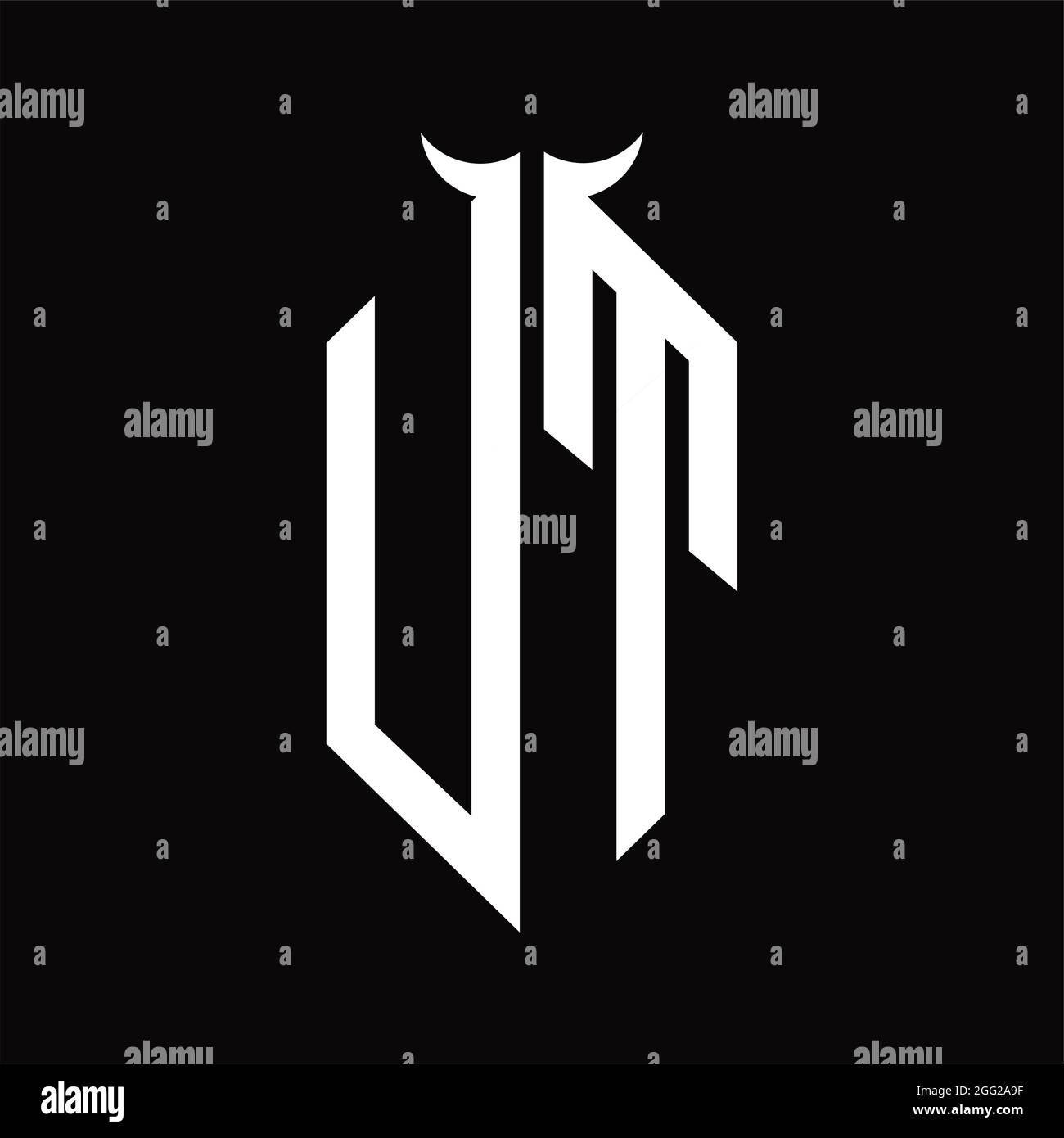 UT Logo monogram with shield shape isolated black background design ...