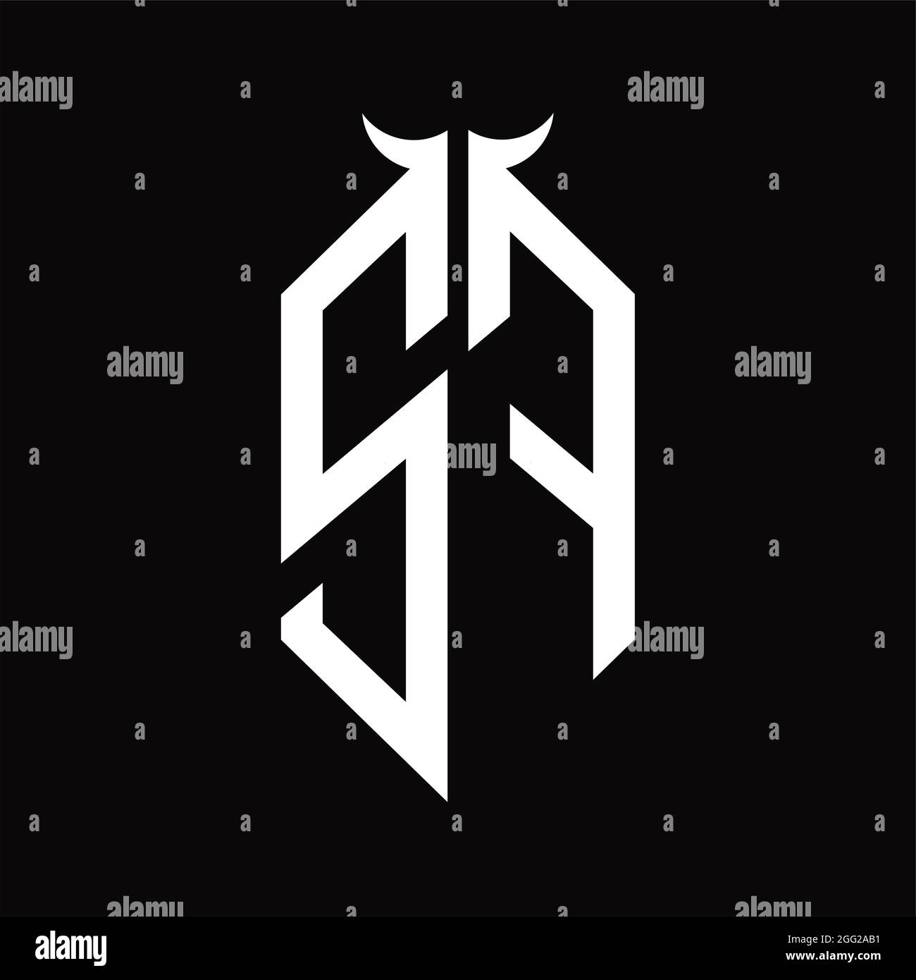 SF Logo monogram with shield shape isolated black background design ...