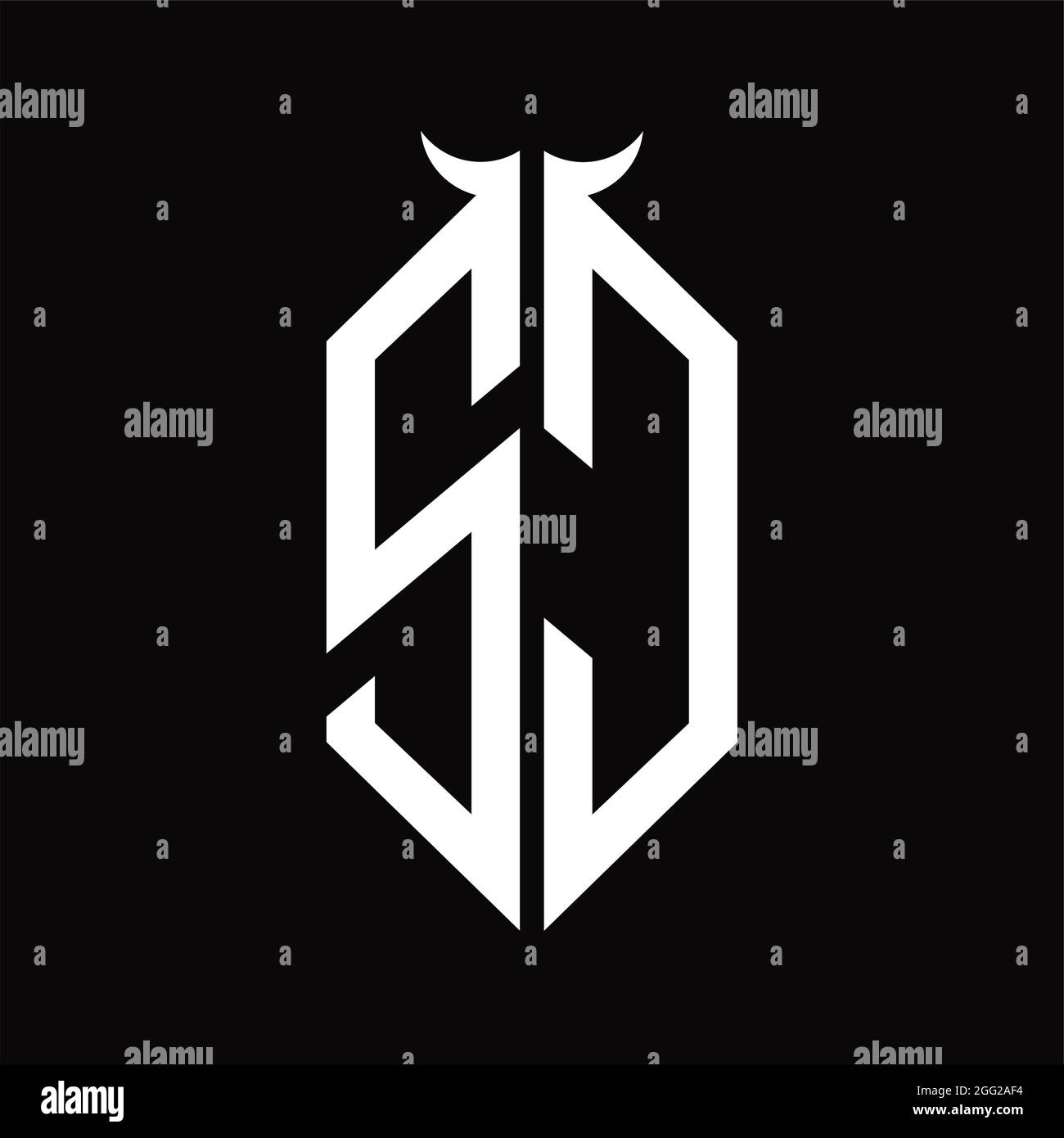 SC Logo monogram with shield shape isolated black background design ...