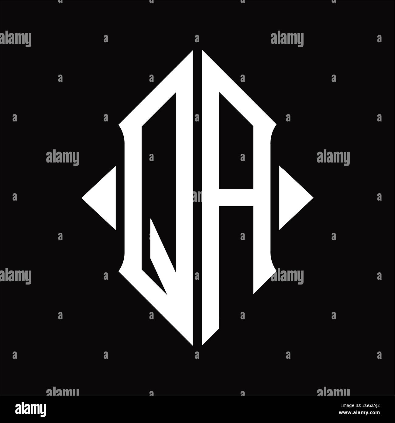 QA Logo monogram with shield shape isolated black background design template Stock Vector Image ...