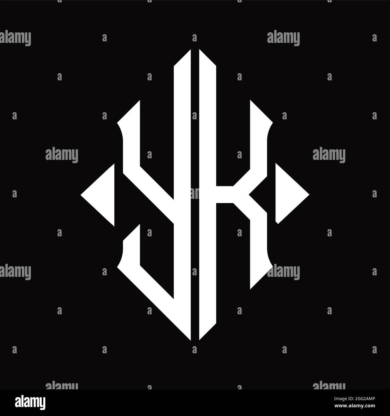 YK Logo monogram with shield shape isolated black background design template Stock Vector Image ...