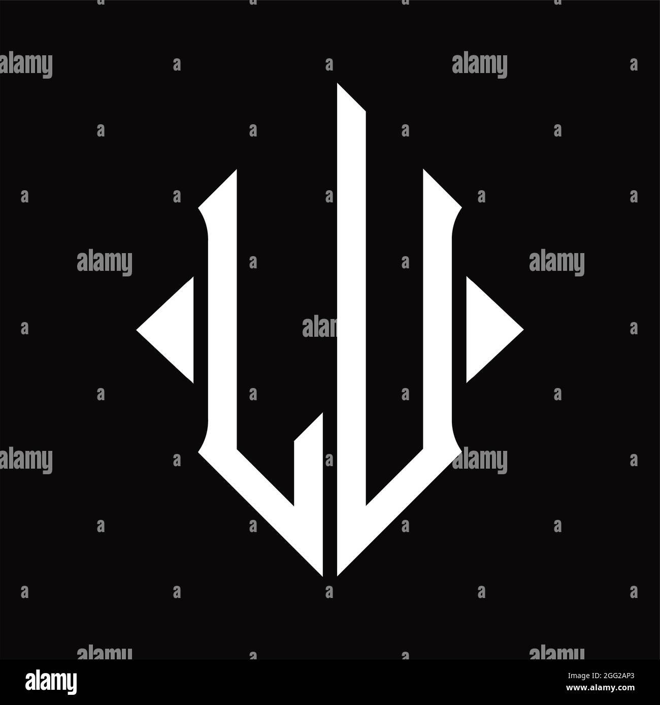 LU Logo monogram with shield shape isolated black background design ...