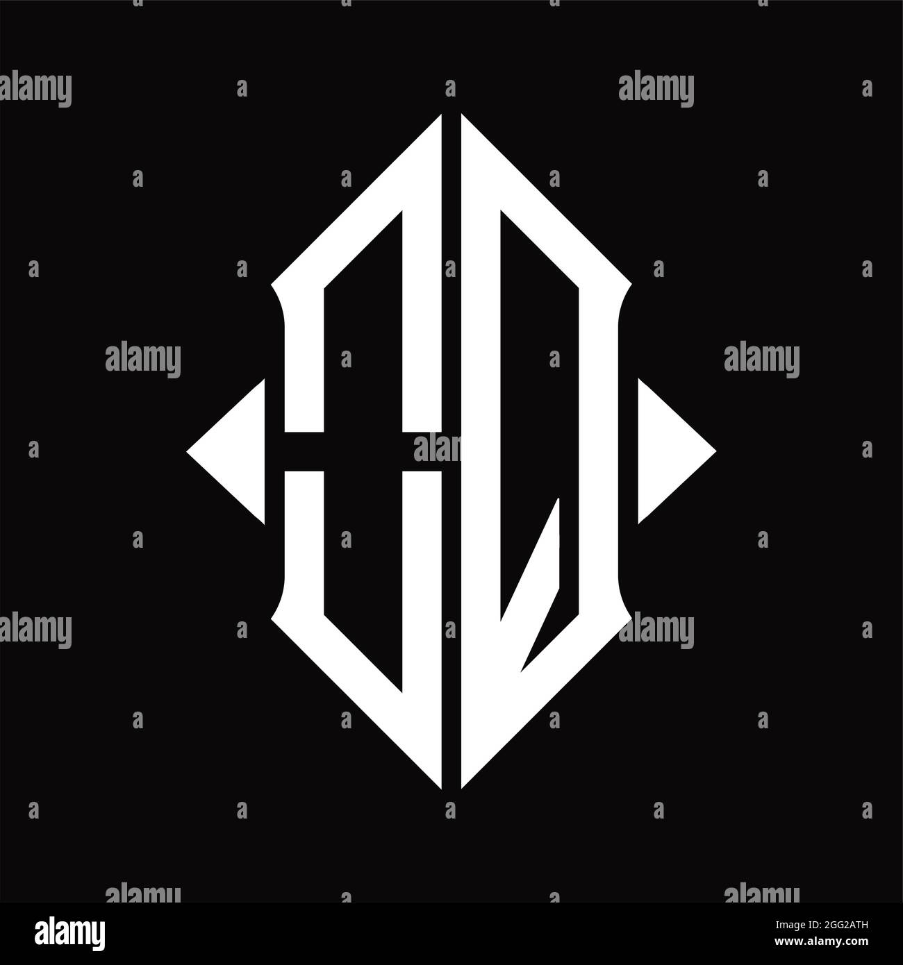 OQ Logo monogram with shield shape isolated black background design ...