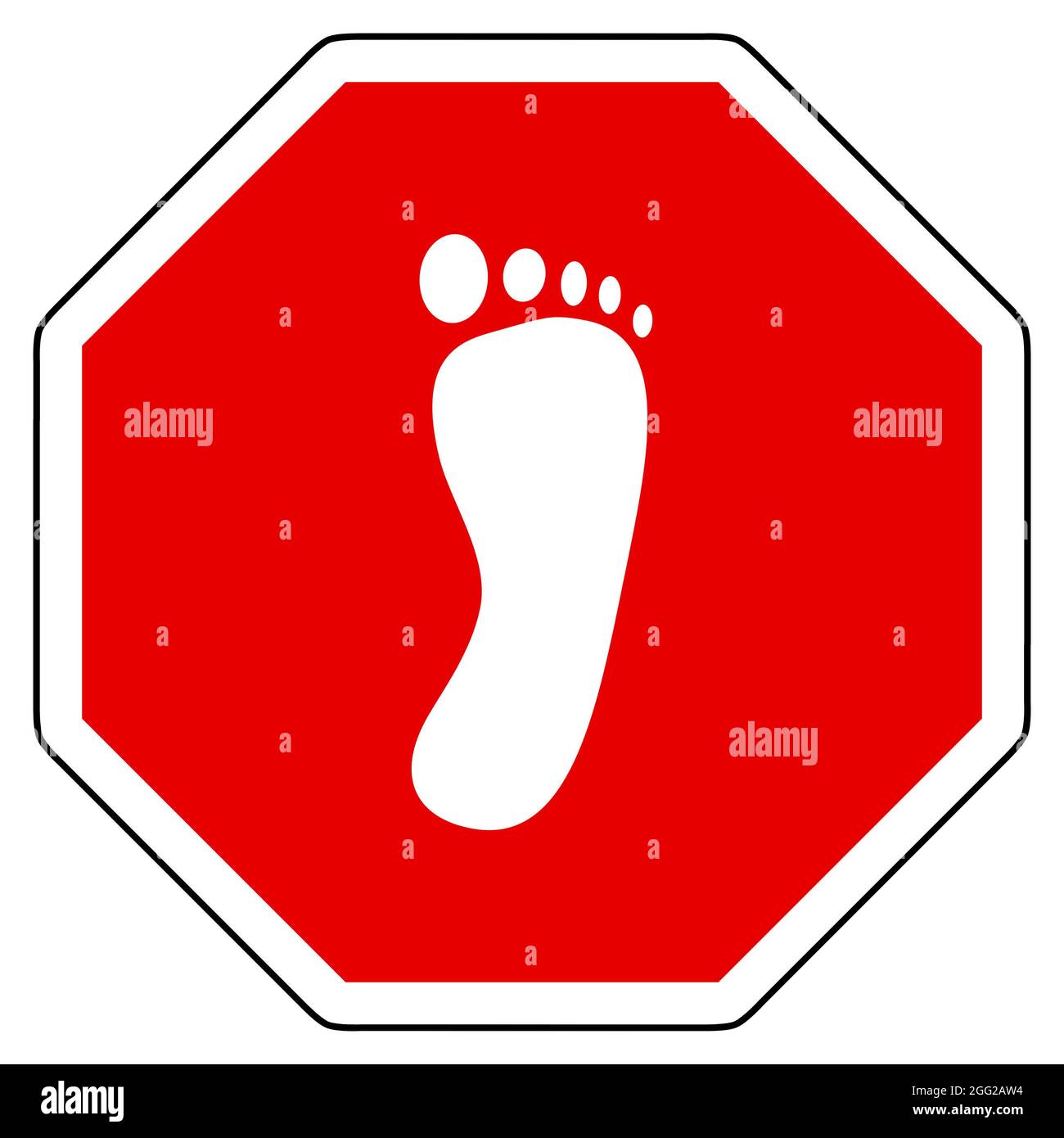 Foot and stop sign Stock Photo - Alamy
