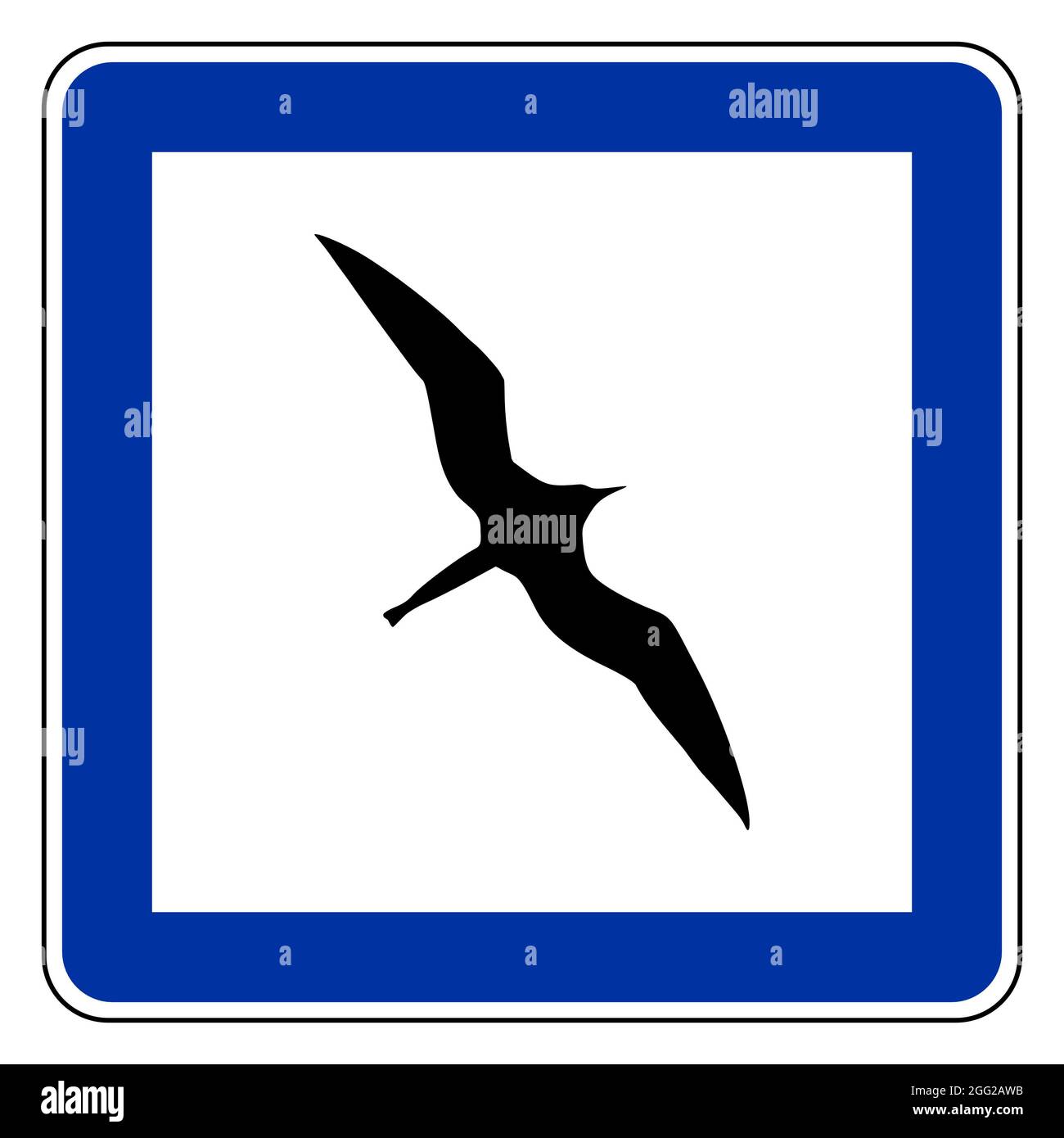 Frigate bird and road sign Stock Photo - Alamy
