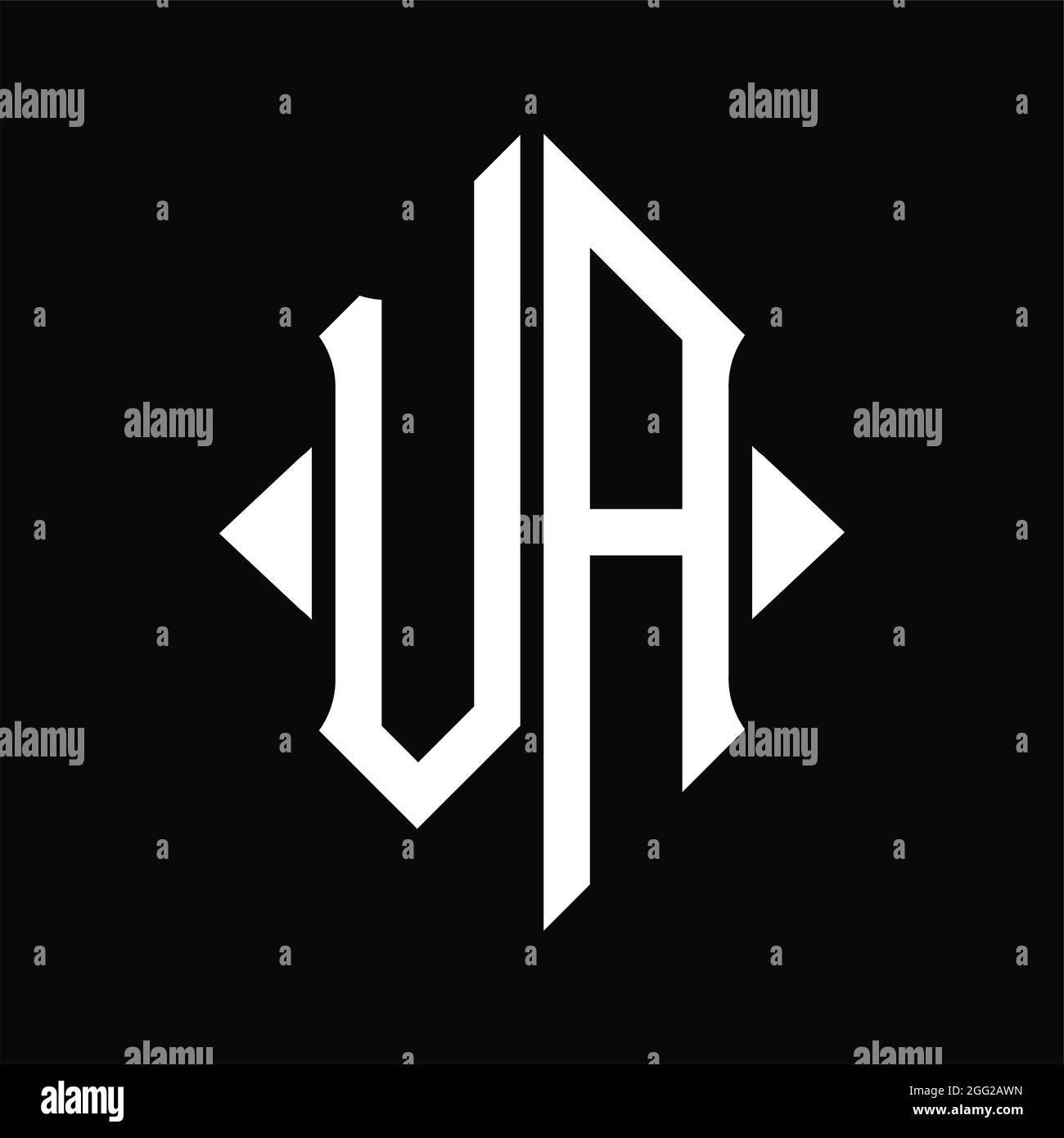 VA Logo monogram with shield shape isolated black background design ...