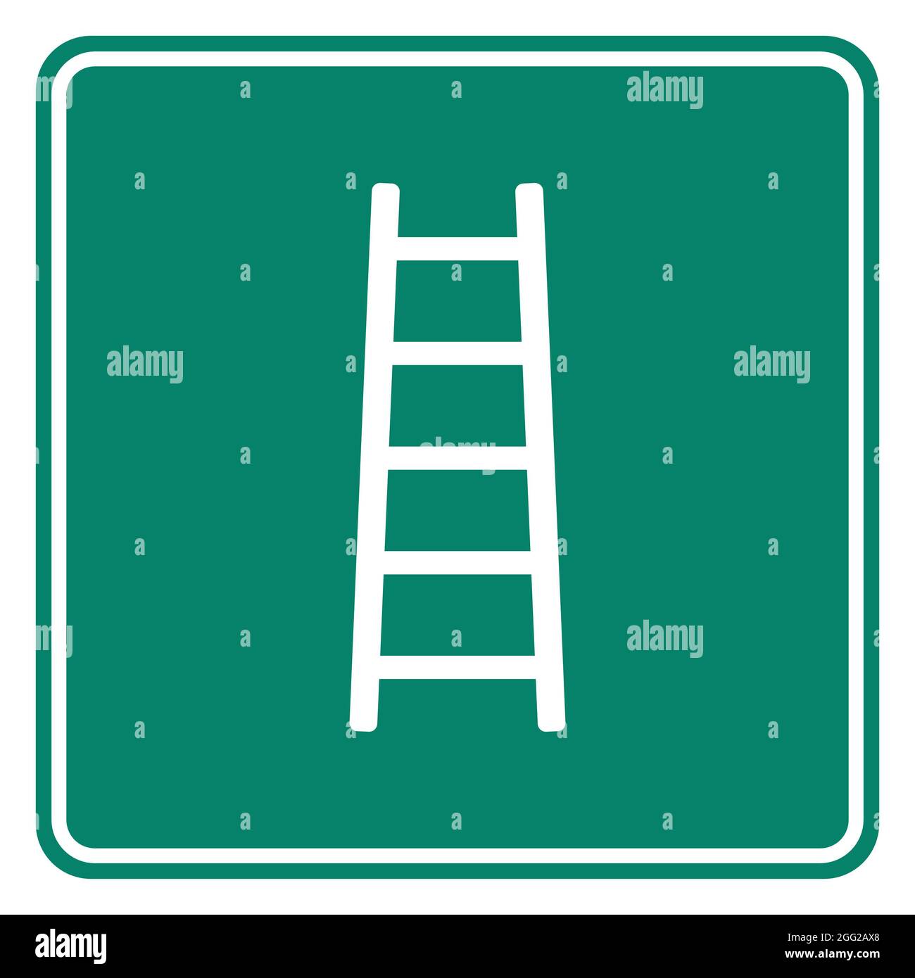 Ladder and road sign Stock Photo - Alamy