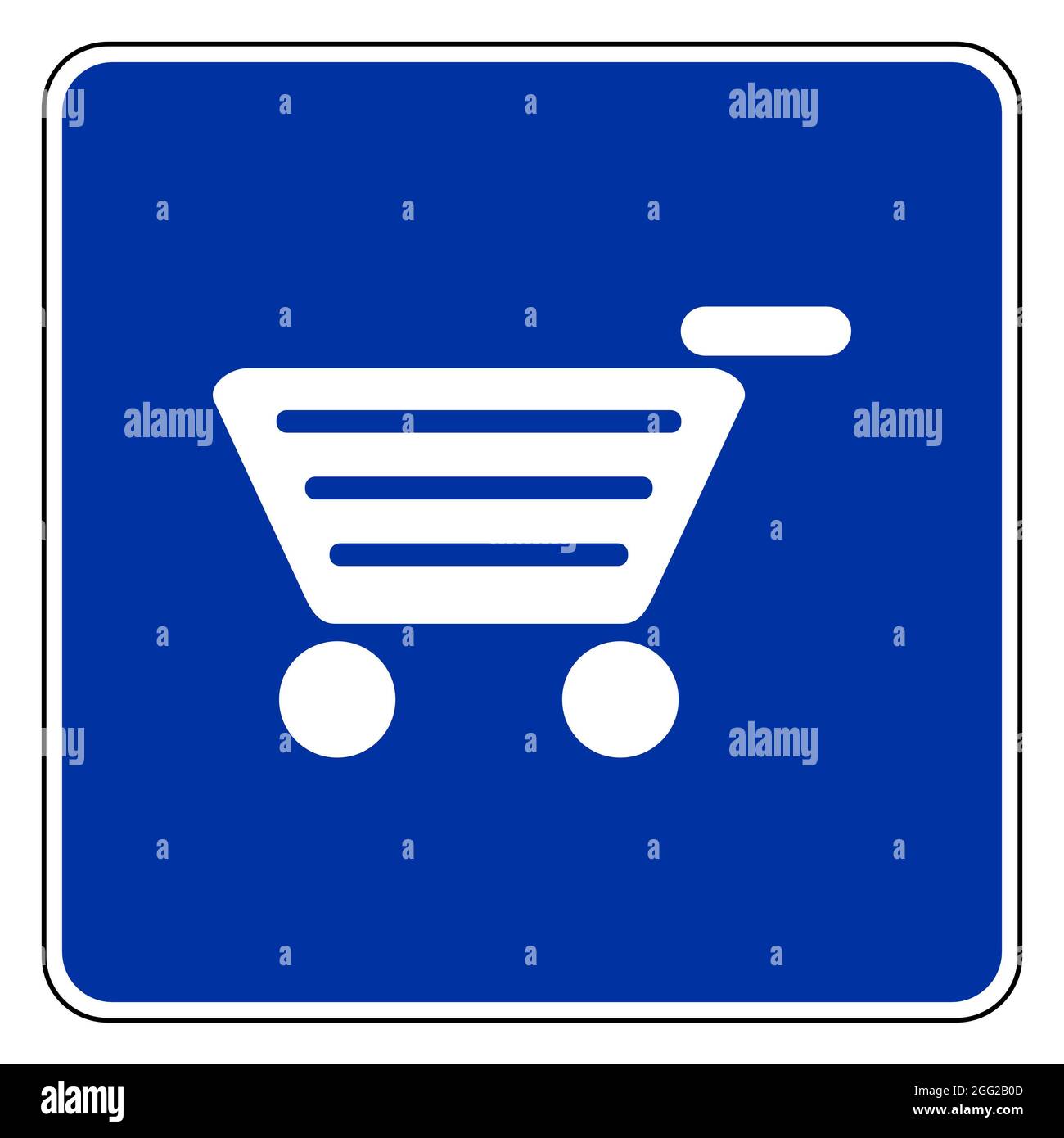 Shopping cart and road sign Stock Photo - Alamy