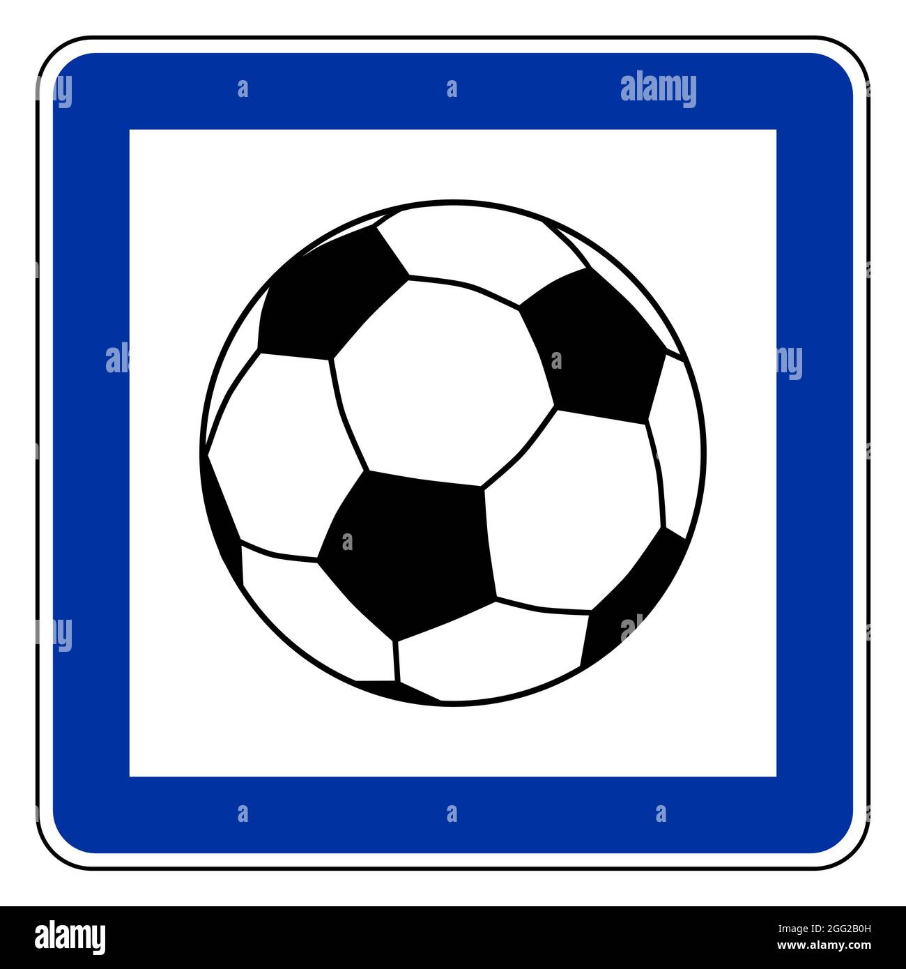 Soccer ball and road sign Stock Photo - Alamy