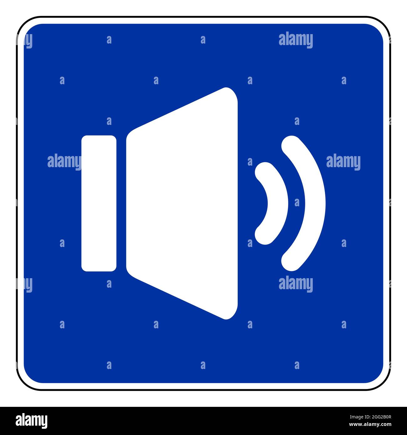 Speaker and road sign Stock Photo - Alamy