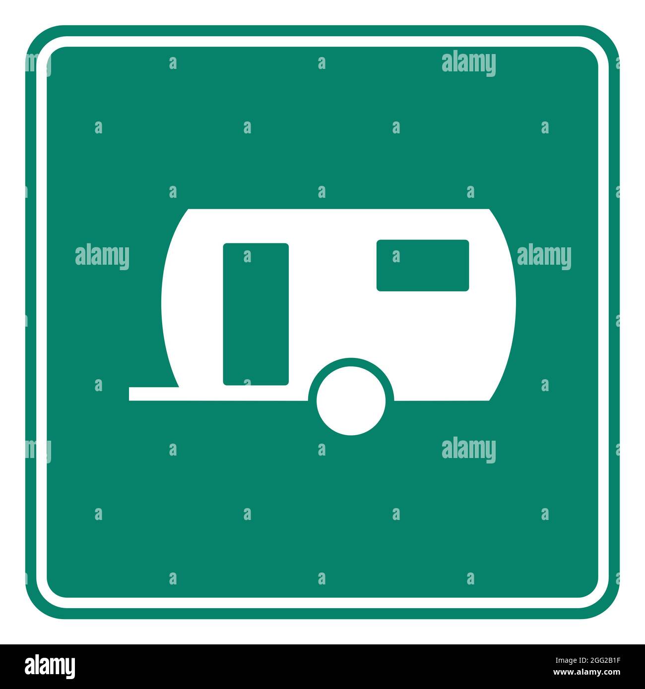 Trailer and road sign Stock Photo - Alamy