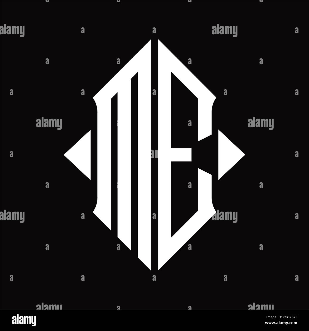 ME Logo monogram with shield shape isolated black background design ...