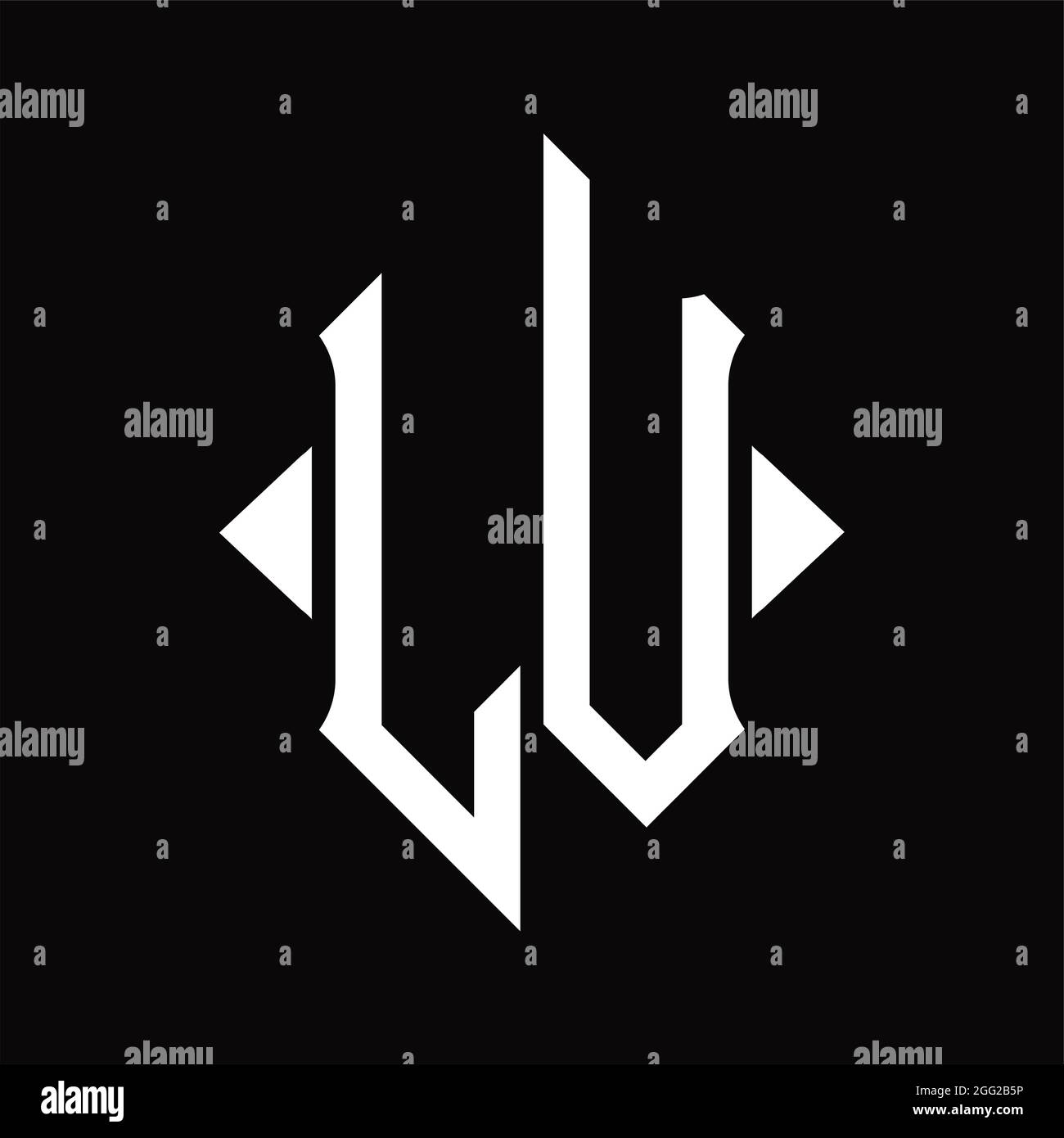 LV Logo monogram with shield shape isolated black background design ...