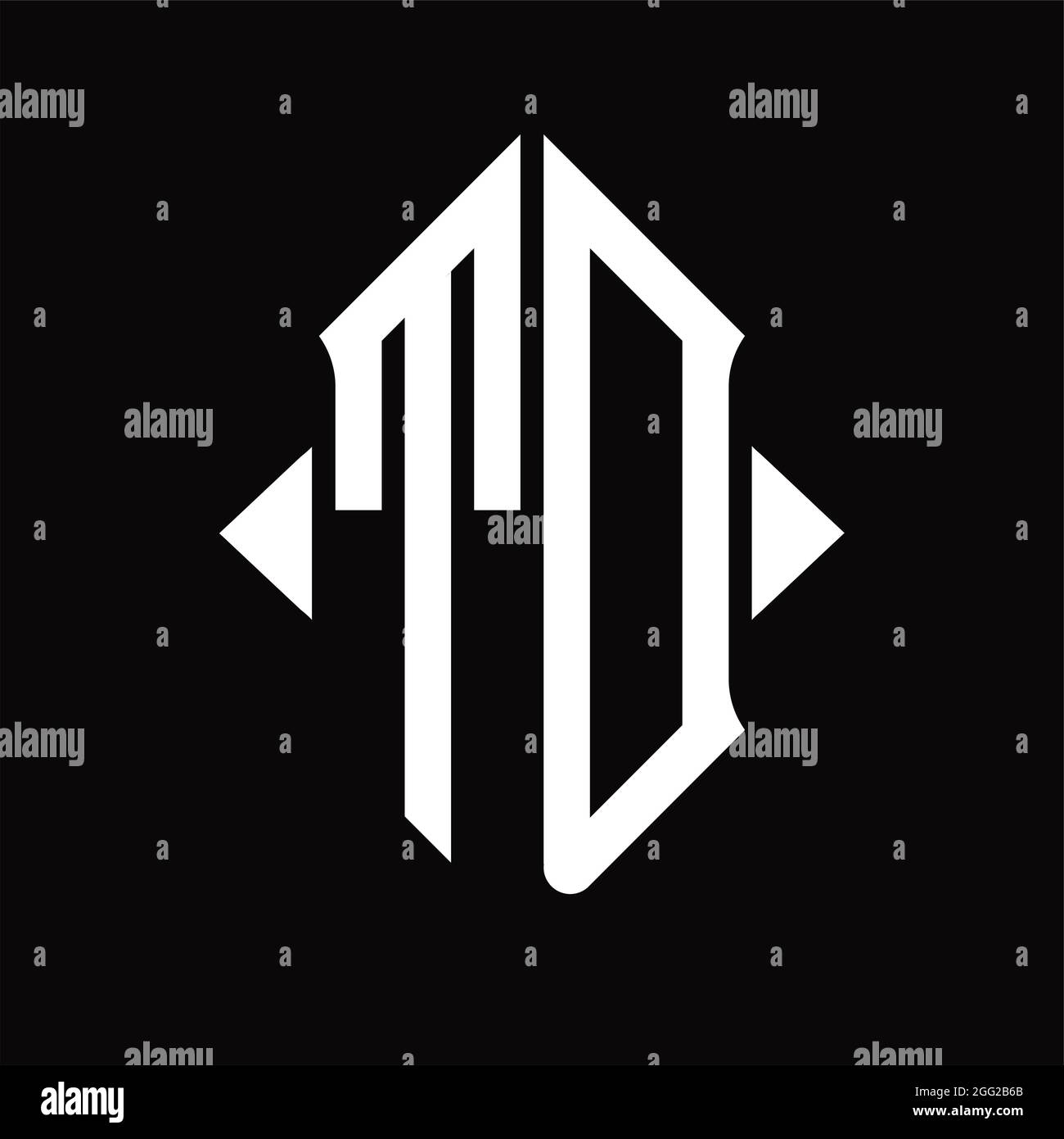 TD Logo monogram with shield shape isolated black background design ...