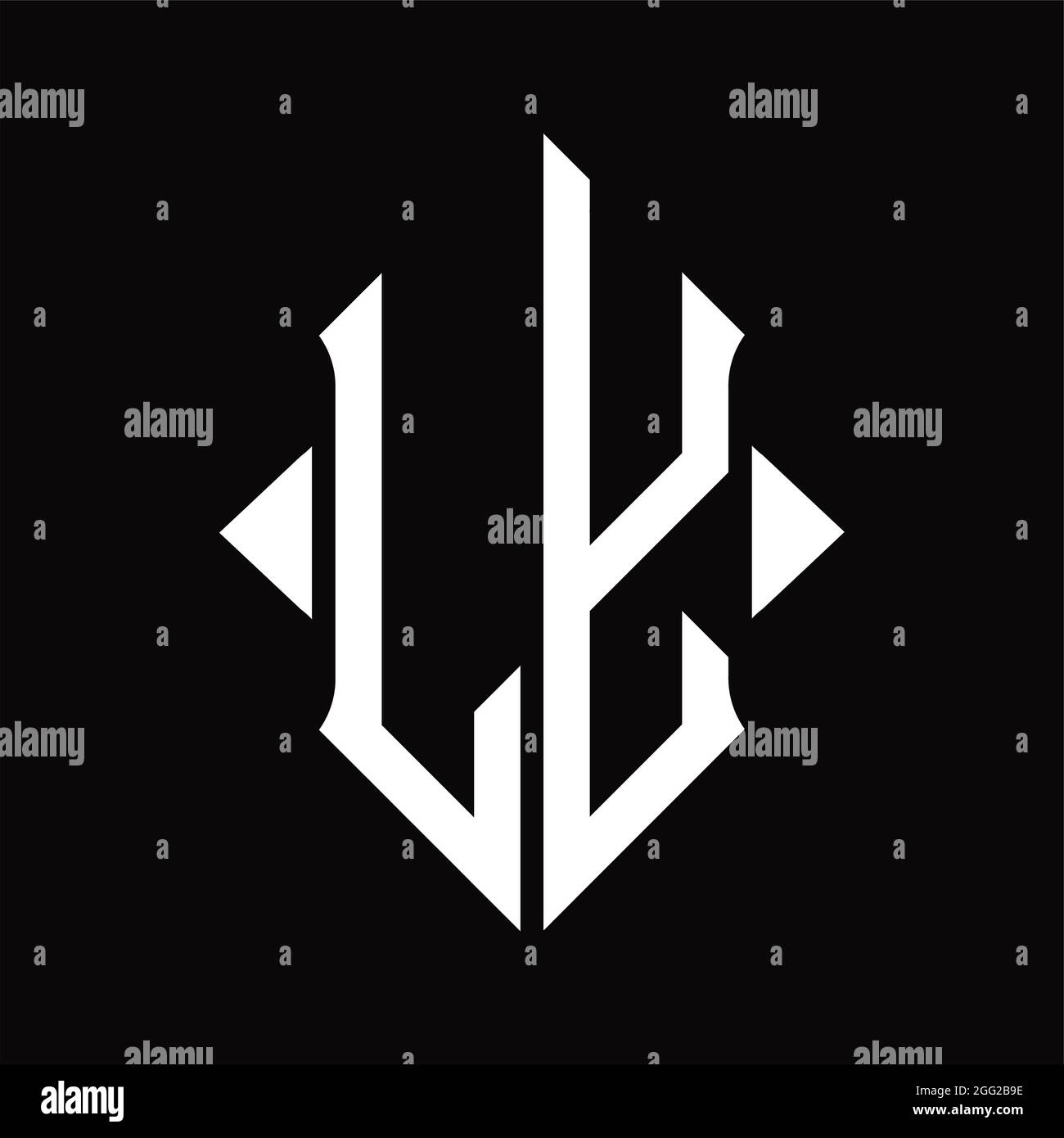 LY Logo monogram with shield shape isolated black background design ...