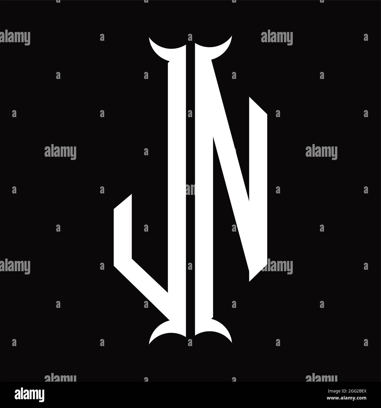 JN Logo monogram with horn shape design template Stock Vector Image ...