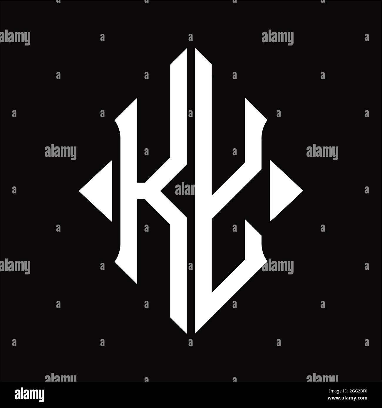 KY Logo monogram with shield shape isolated black background design ...