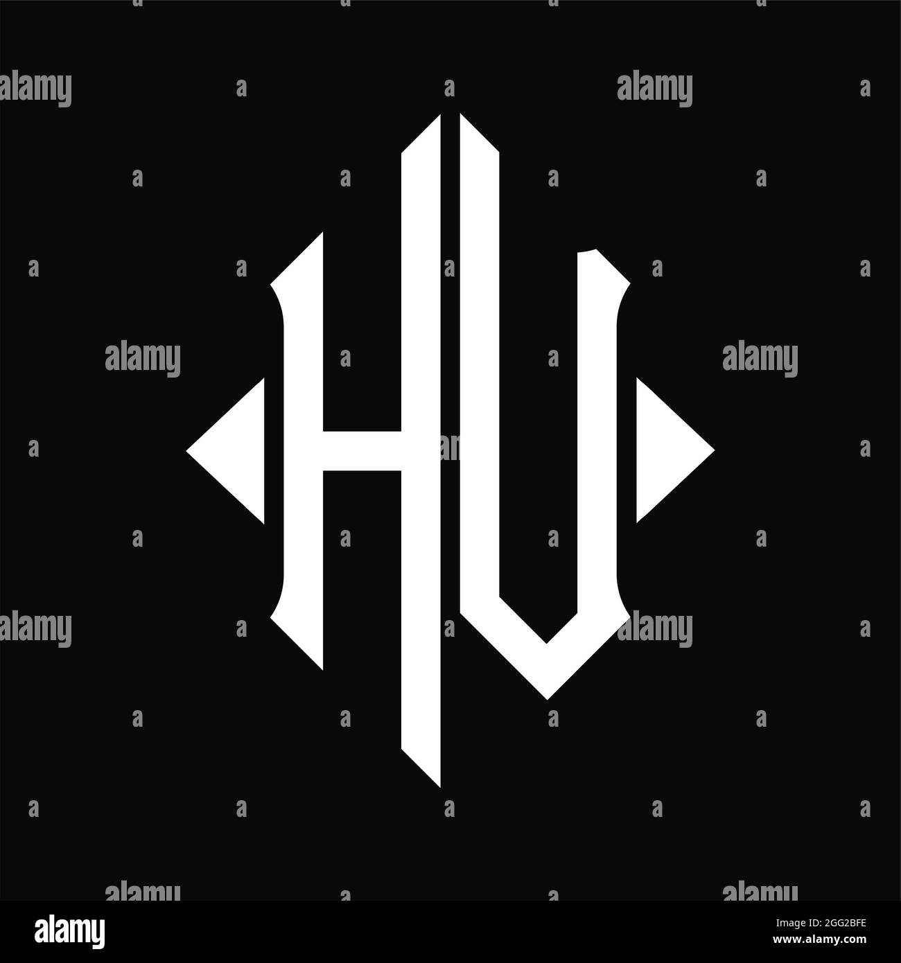 HV Logo monogram with shield shape isolated black background design template Stock Vector Image ...