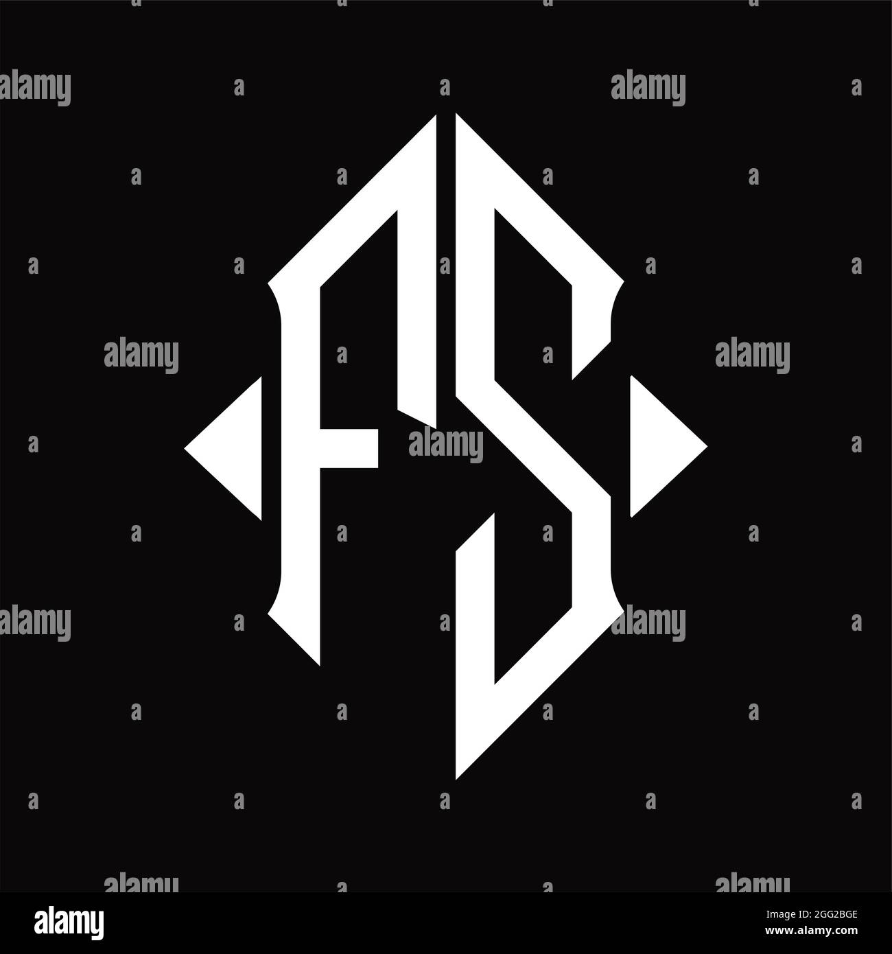 FS Logo monogram with shield shape isolated black background design template Stock Vector Image ...