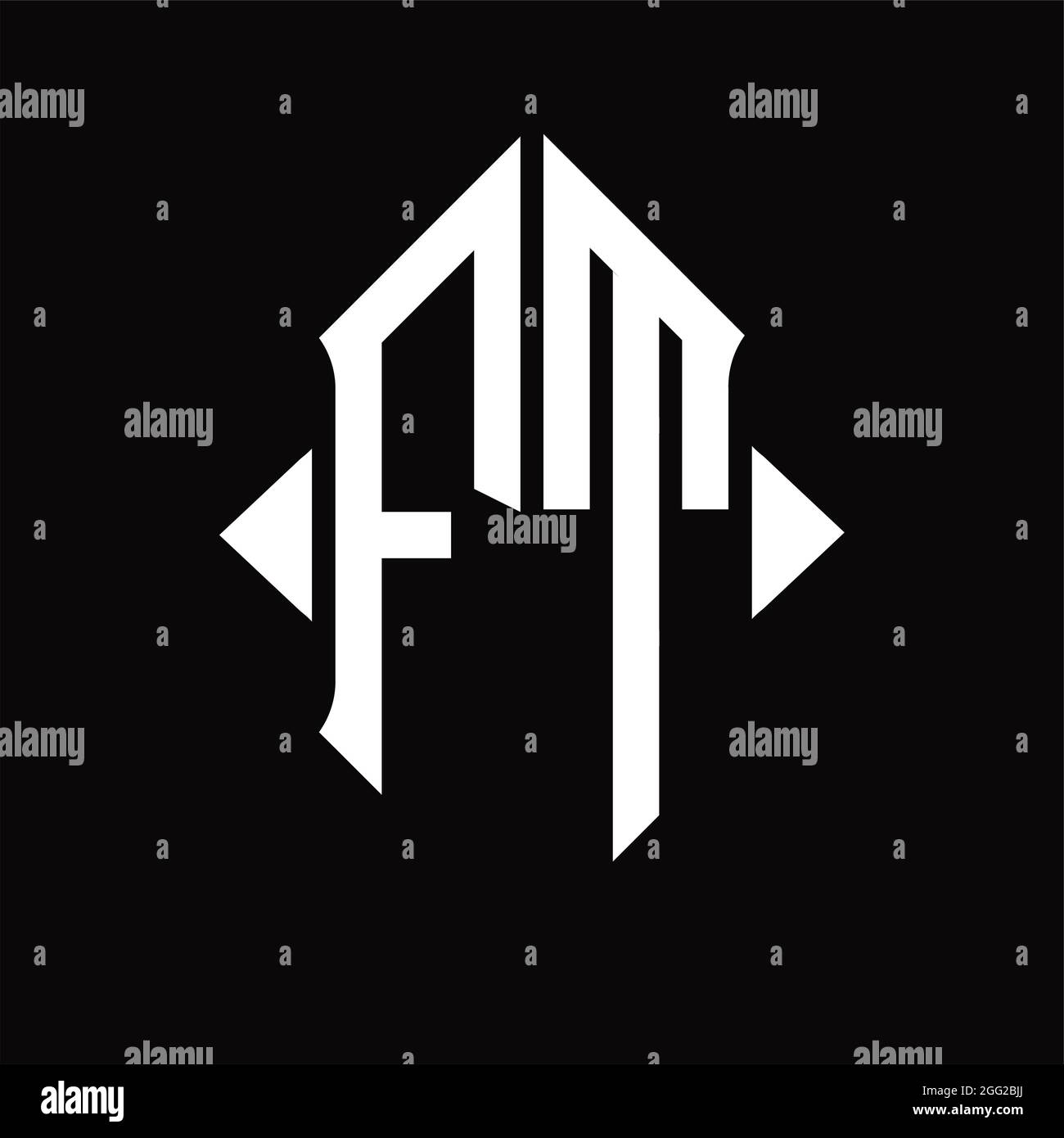 FT Logo monogram with shield shape isolated black background design ...