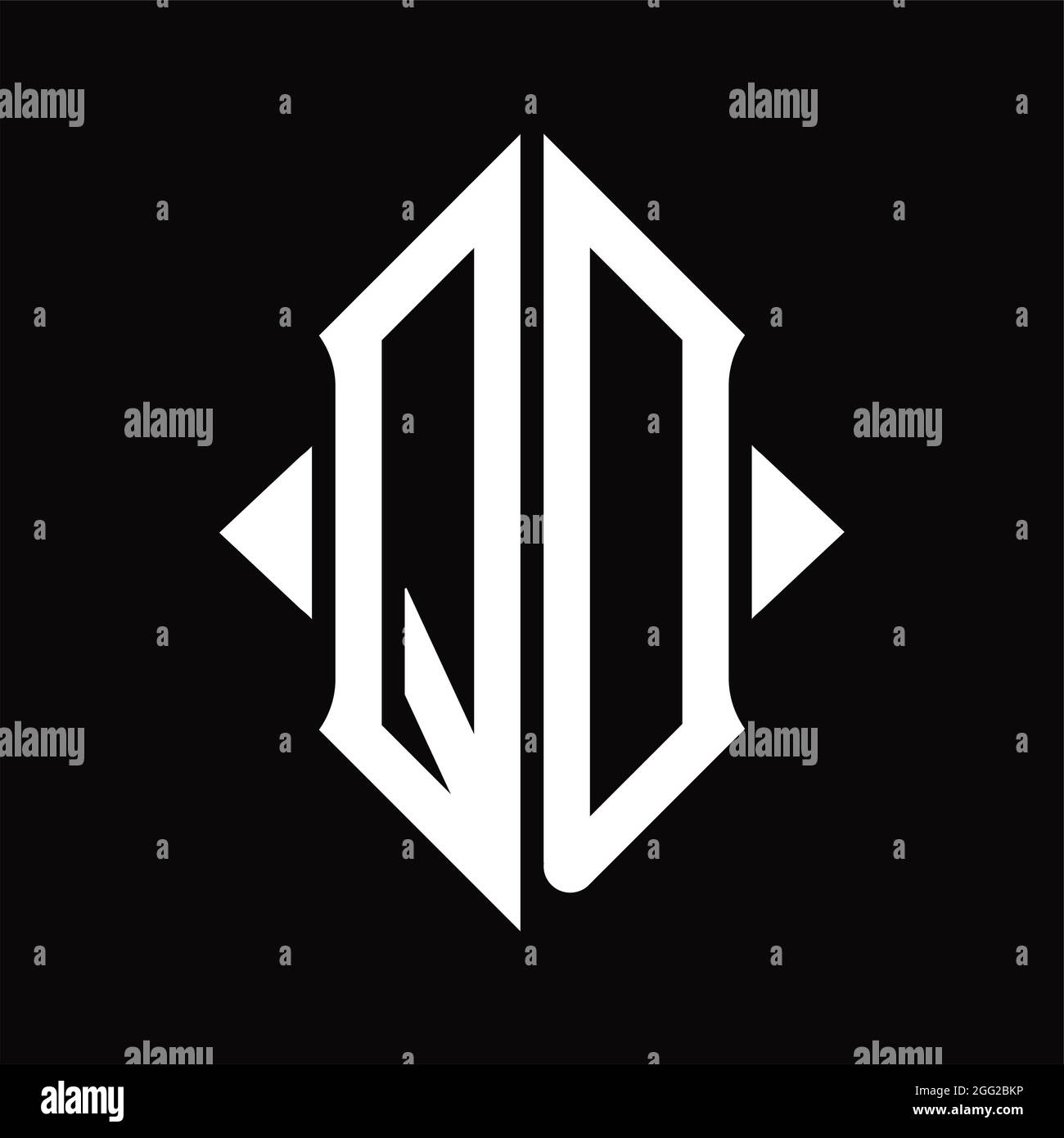 QD Logo monogram with shield shape isolated black background design template Stock Vector Image ...