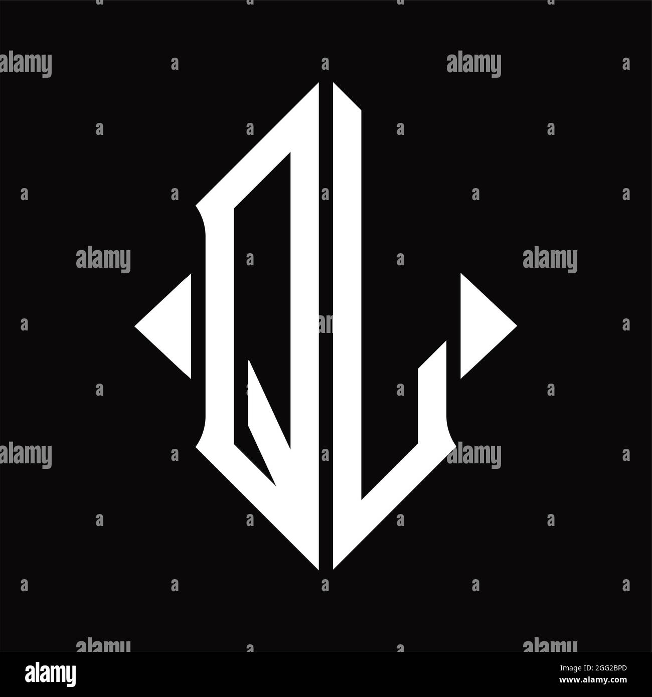 QL Logo monogram with shield shape outline design template isolated in ...