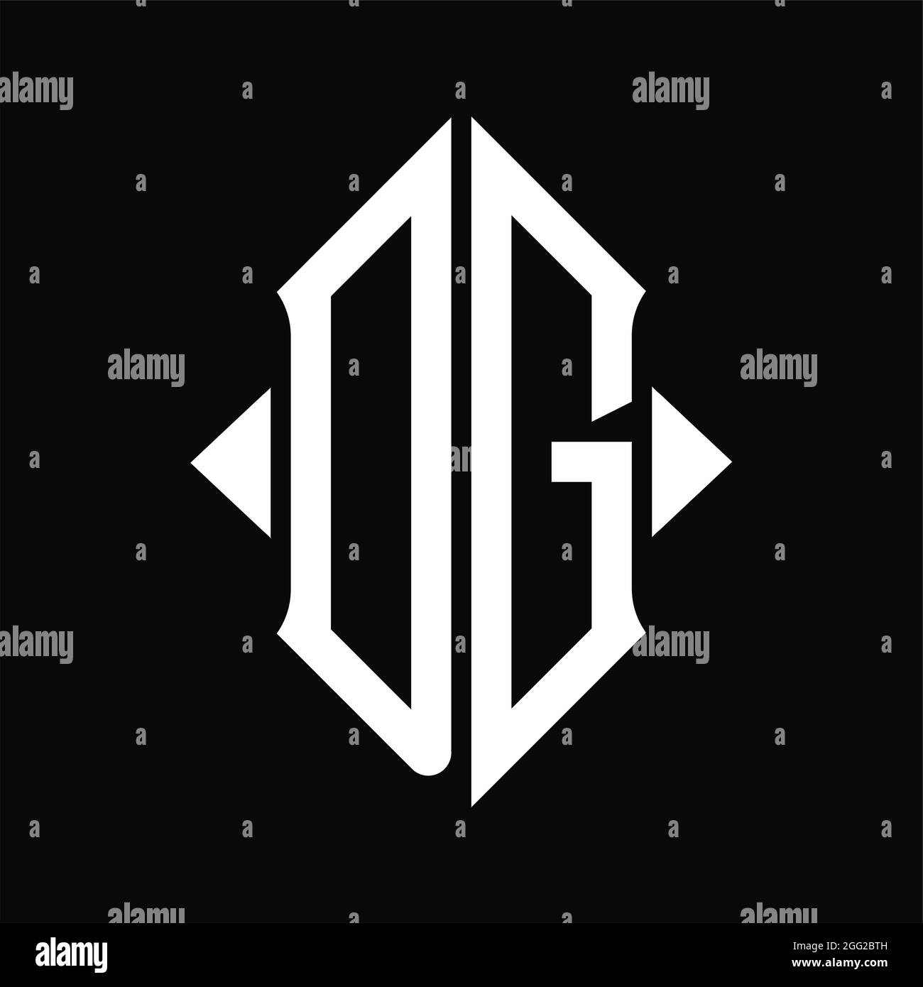 DG Logo monogram with shield shape isolated black background design ...